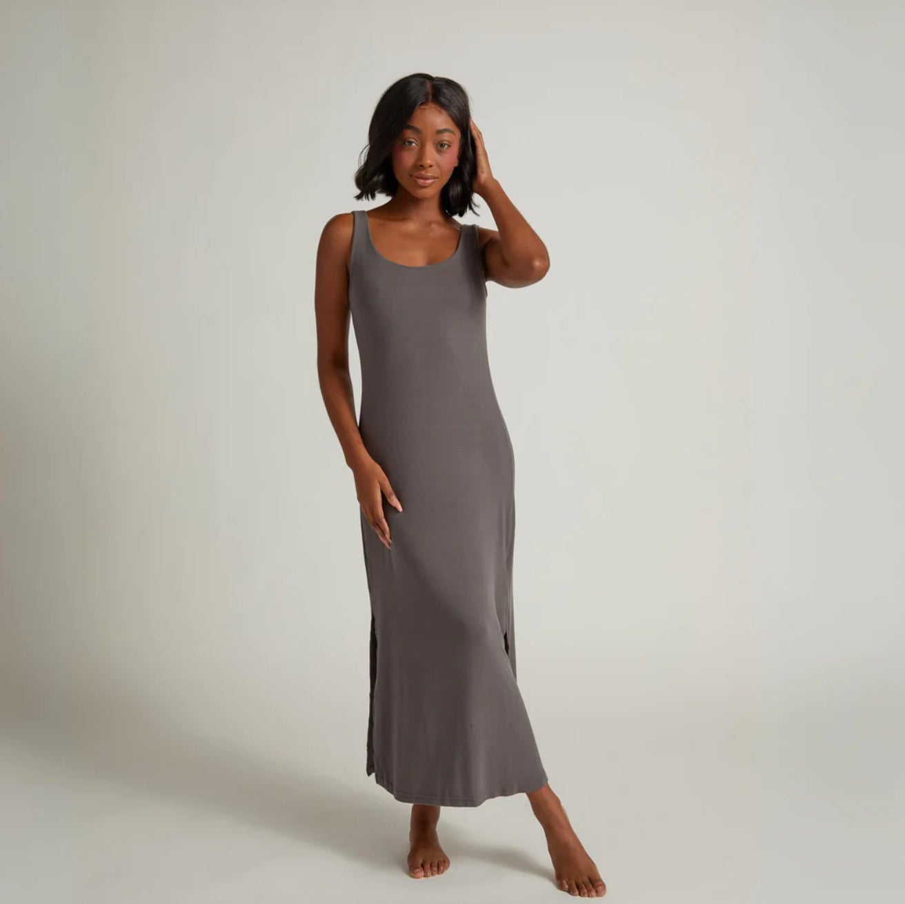 Soft Collection Lounge Dress-Soft Grey | Lary's Designs