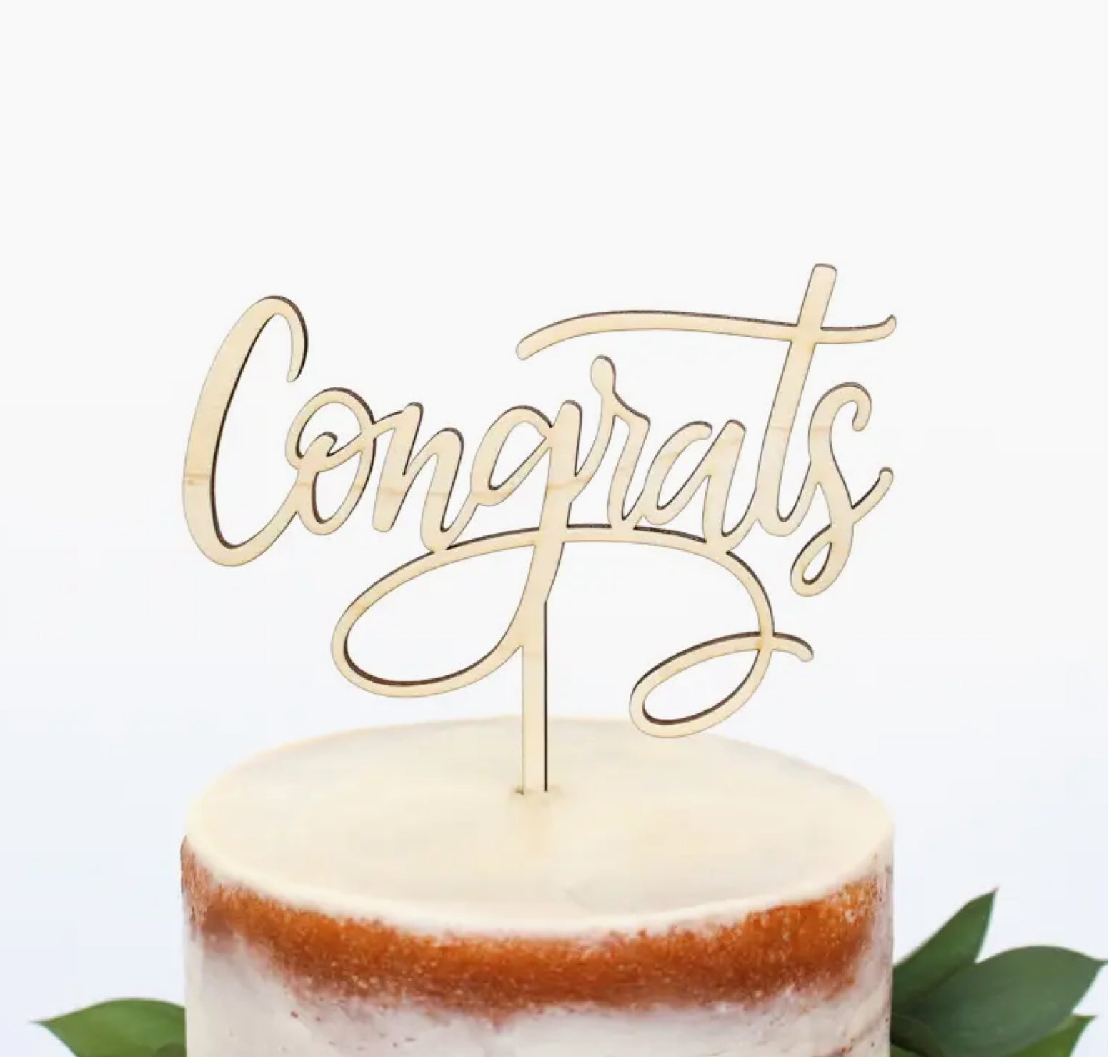 Congrats Wood Cake Topper | Lary's Designs